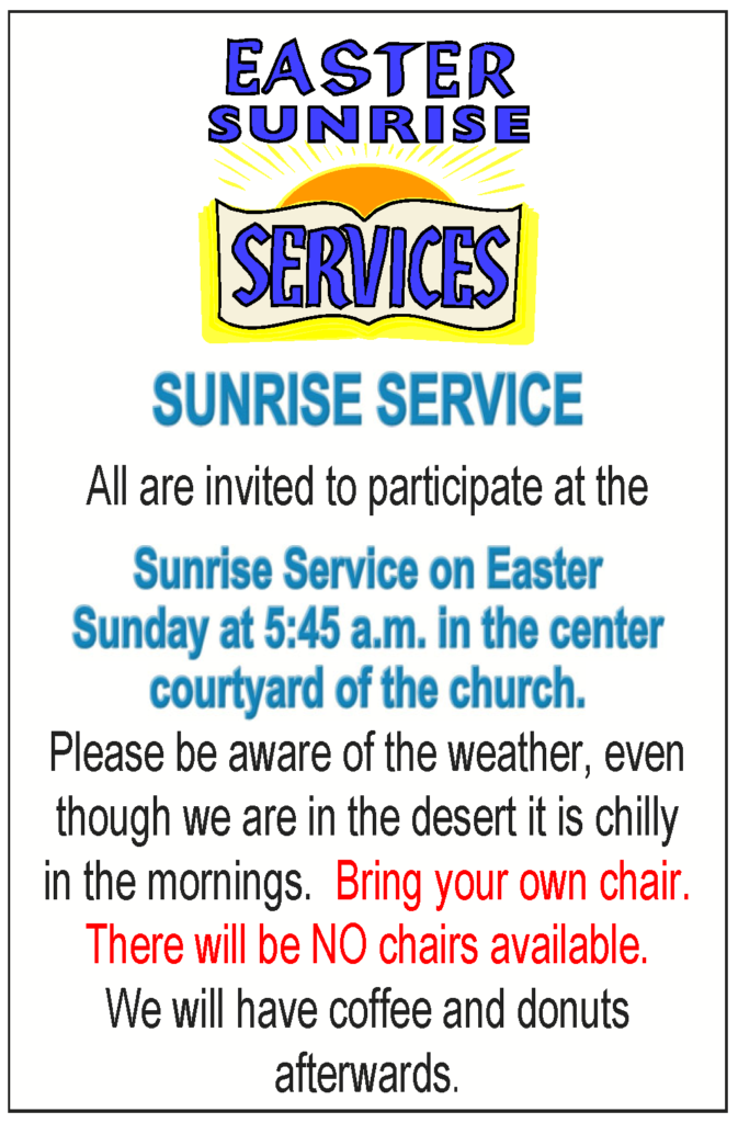 Sunrise Service Sign – St. Francis of Assisi Parish